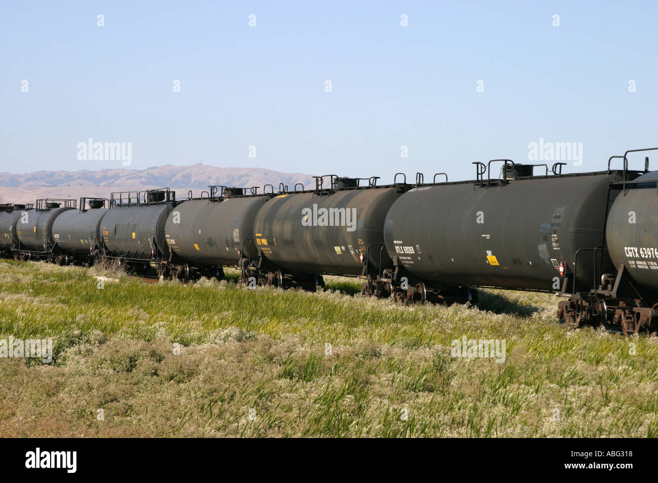Freight Train Tanker Cars Stock Photo - Alamy