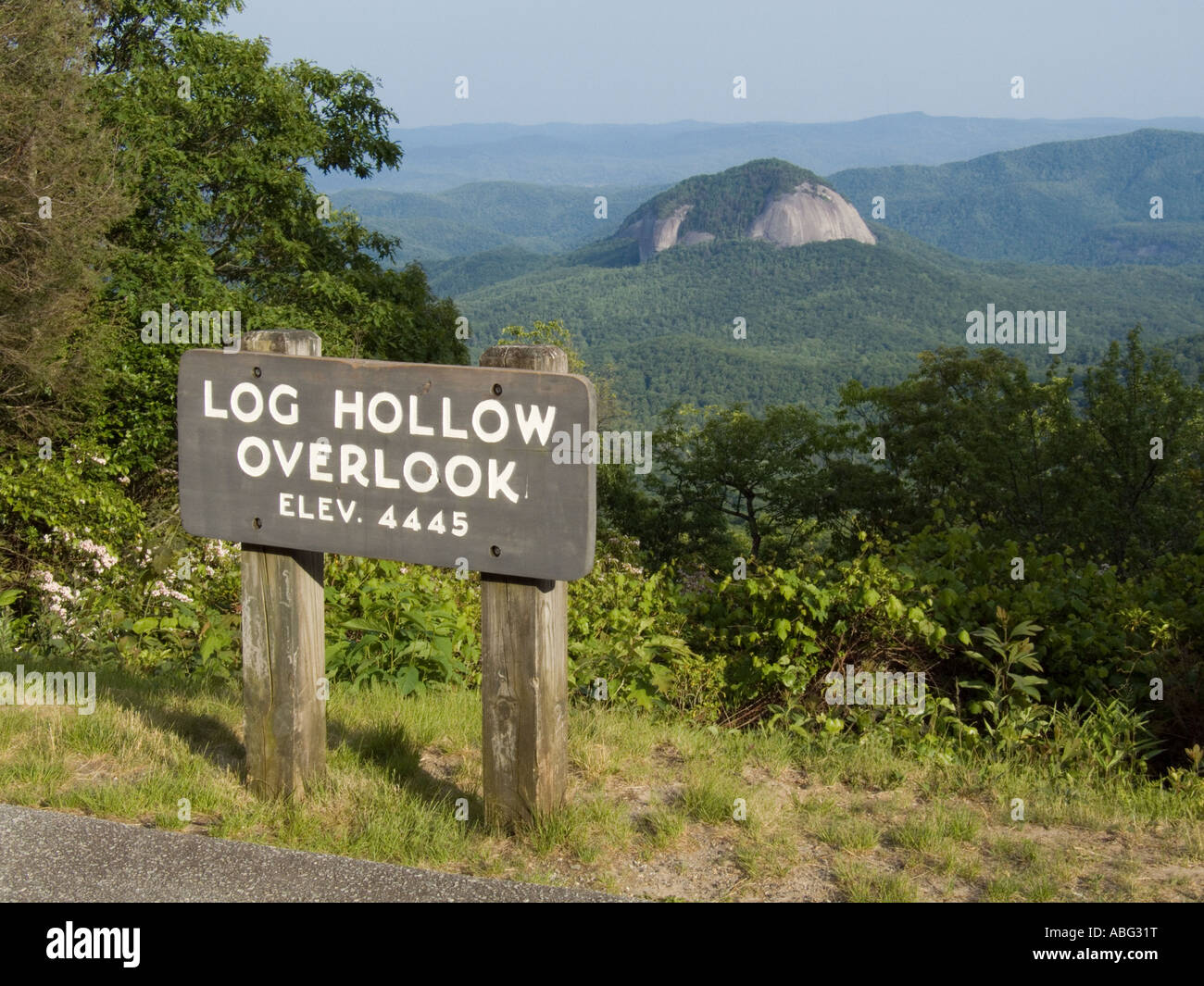 Looking Glass Rock seen from the Blue Ridge Parkway NC North Carolina ...
