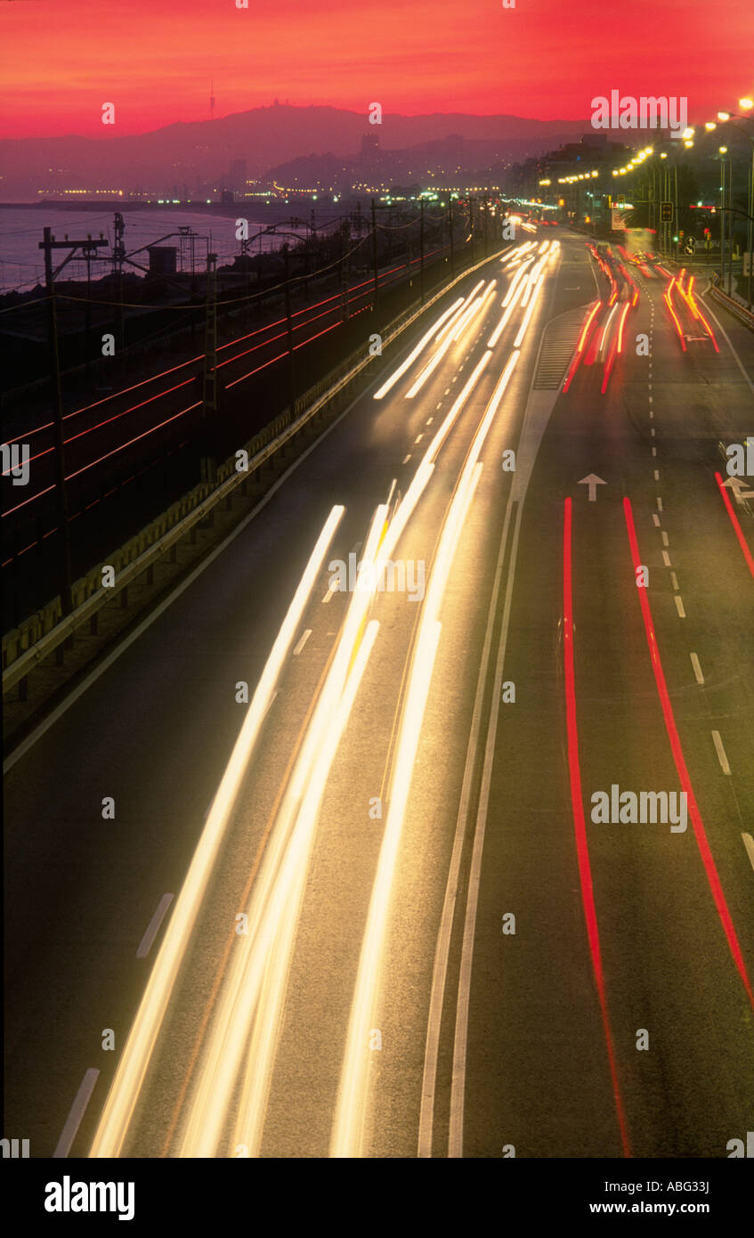 HIGHWAY TRAFFIC JAM CAR NEAR BARCELONA, CATALONIA, SPAIN Stock Photo ...