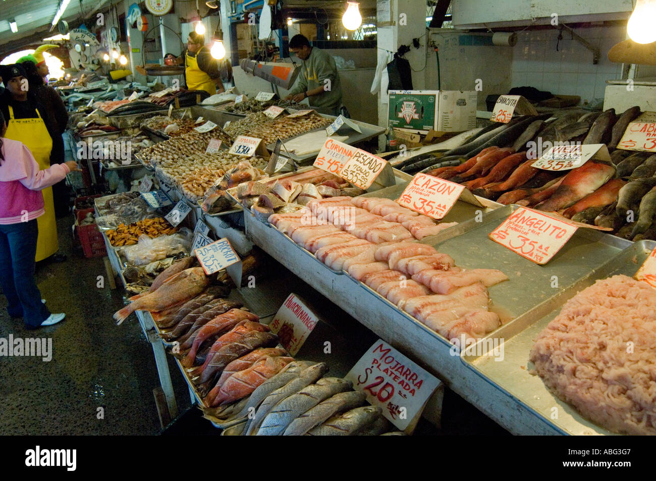 Fresh Seafood on the Wharf Ensenada Mexico Stock Photo - Alamy