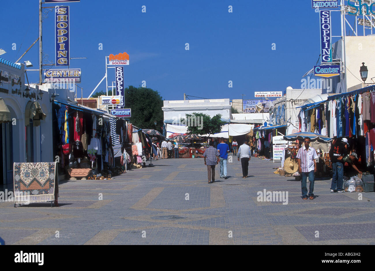 Market Street in Midoun Djerba Stock Photo - Alamy