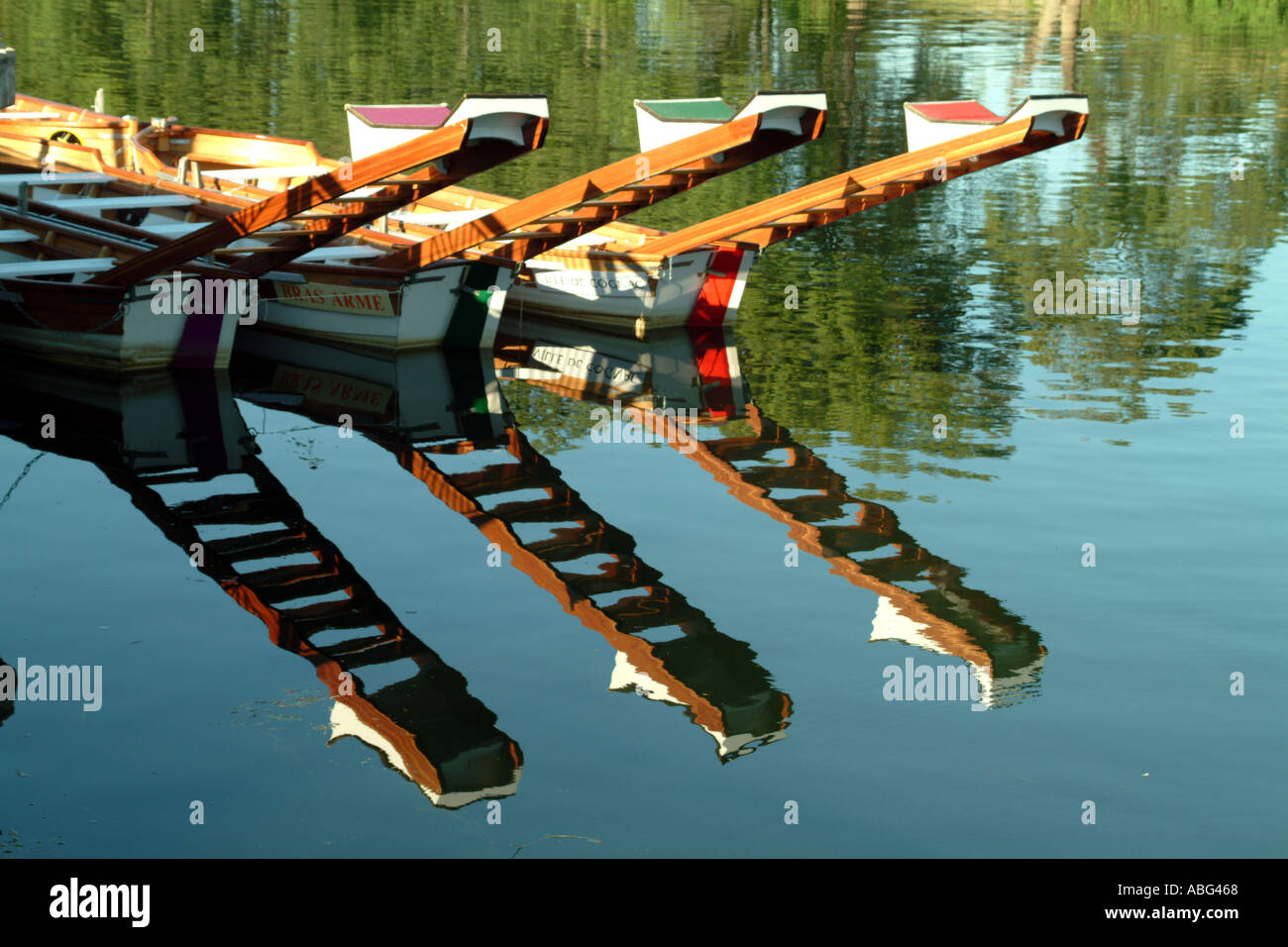 Cognac France rowing boats on the La Charente river Stock Photo - Alamy