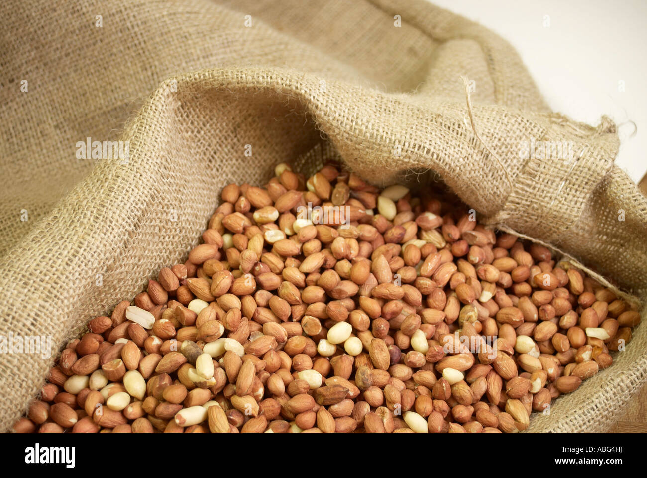 Sack of Peanuts Stock Photo - Alamy