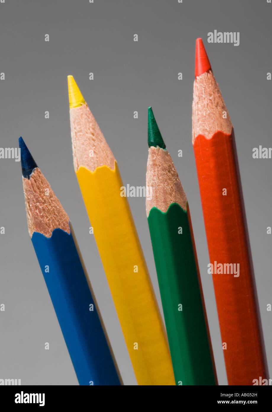 4 crayons blue hi-res stock photography and images - Alamy