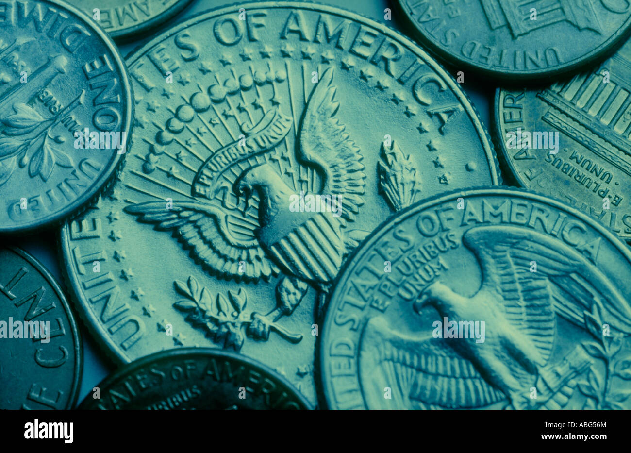 US QUARTER DOLLAR COINS BACKGROUND Stock Photo - Alamy