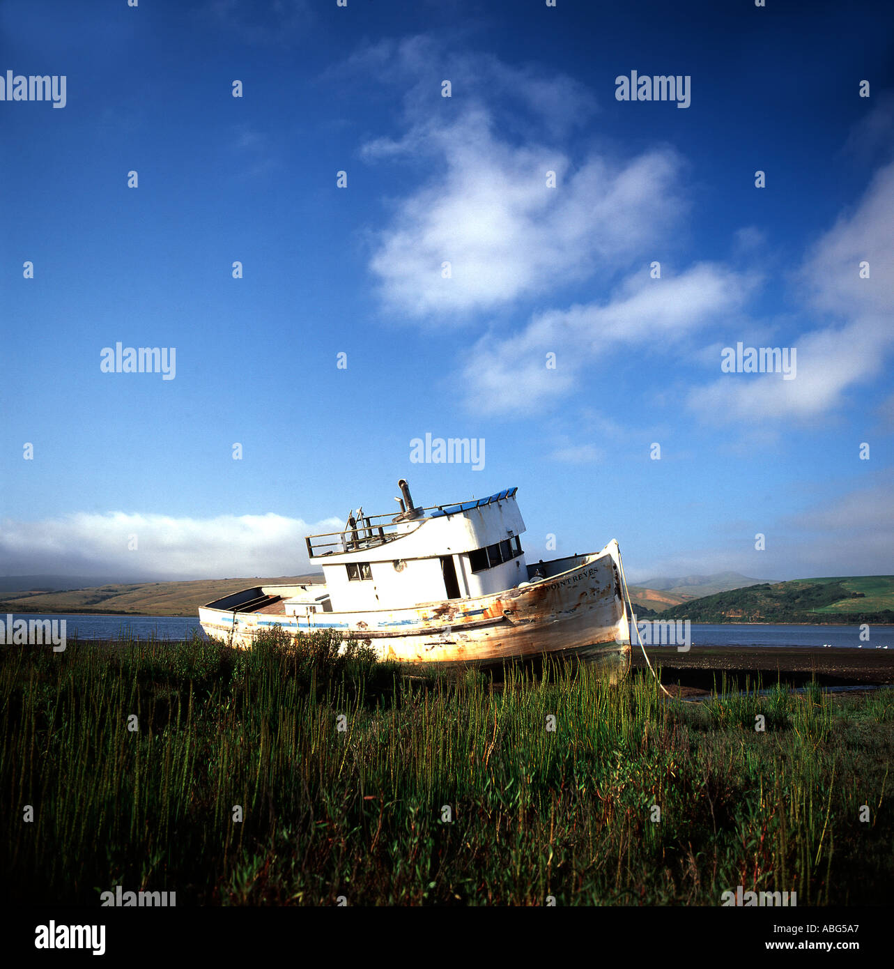 Abandoned fishing boat Point Reyes California Stock Photo - Alamy