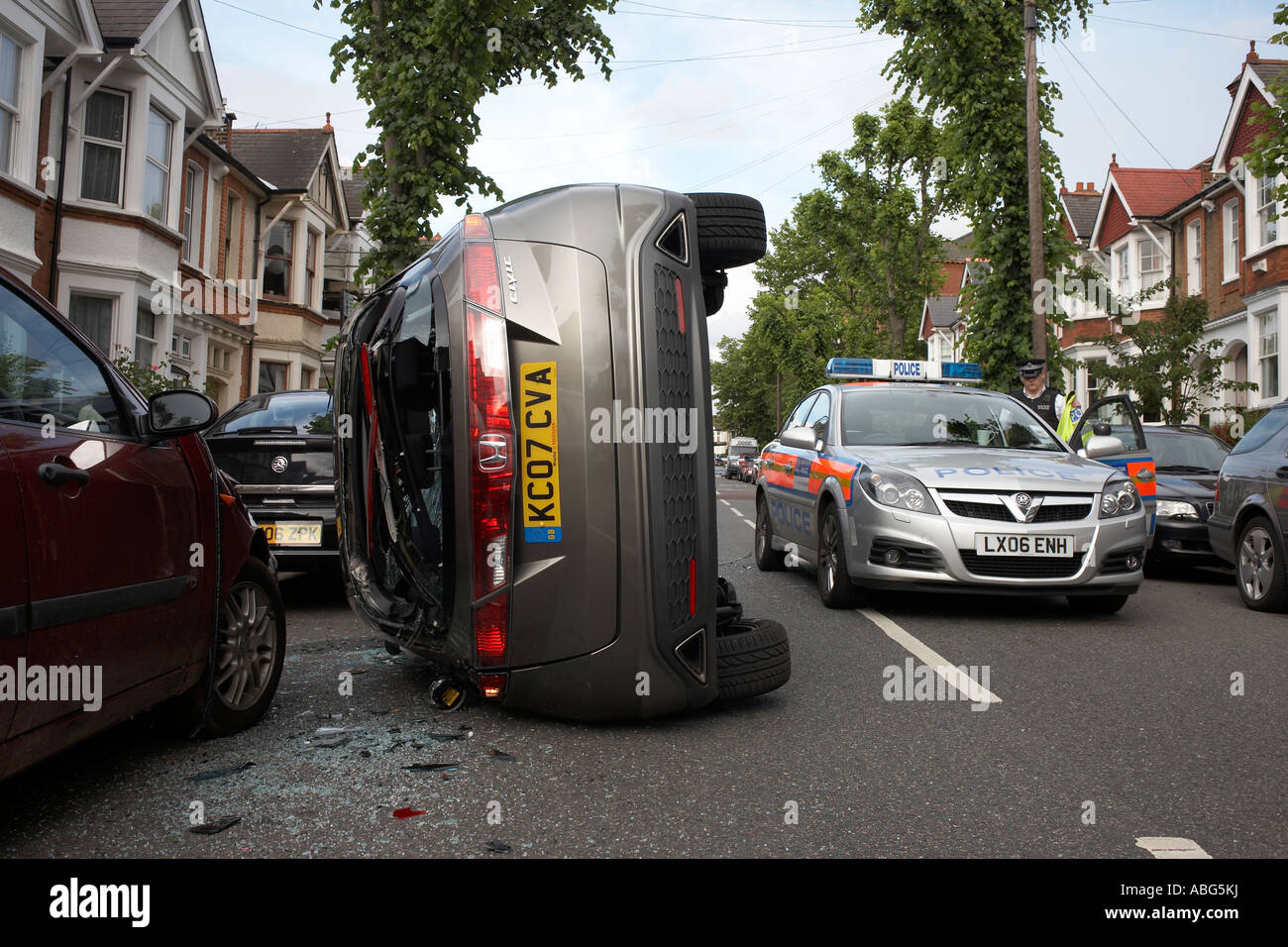 A Honda Civic car involved with a police pursuit has crashed into ...