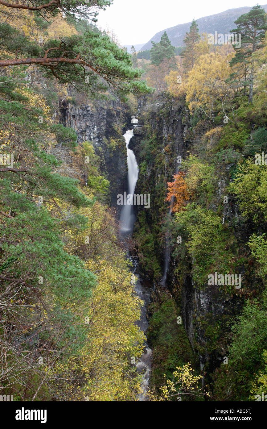 Autumnal scenic of the Corrieshalloch Gorge near Ullapool in Scotland ...