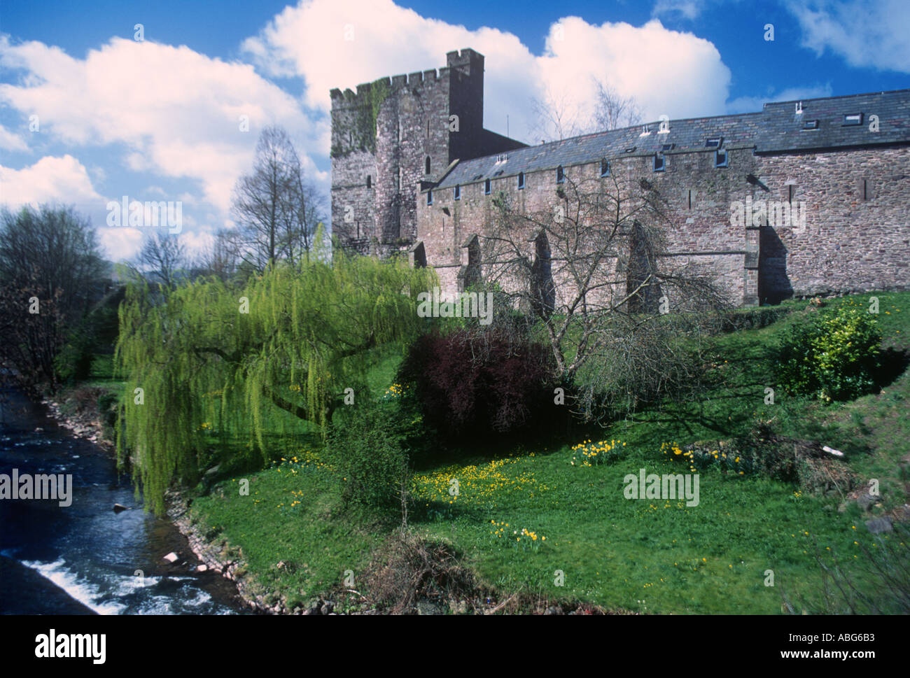 Brecon Castle Brecon Beacons Mid Wales Stock Photo - Alamy
