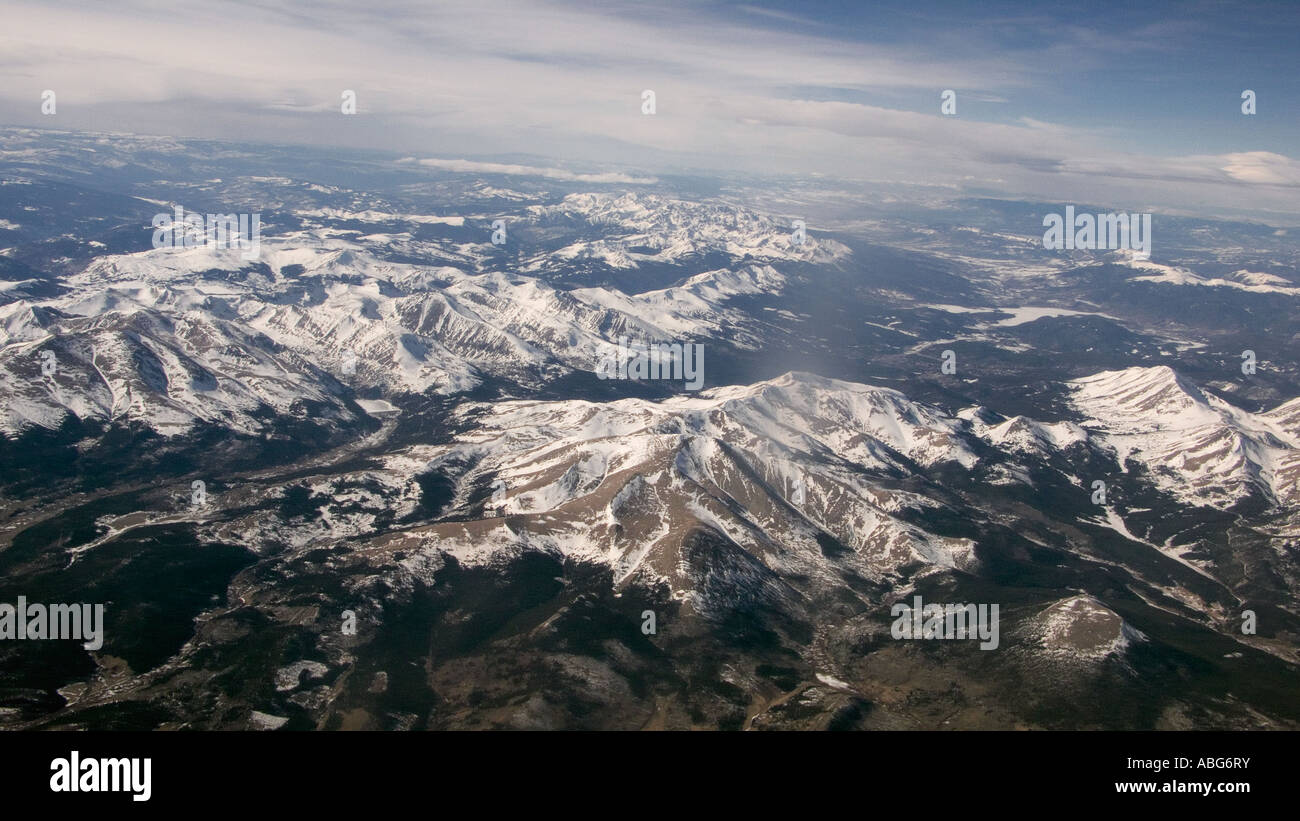 Rocky Mountains. Flying over Colorado USA Stock Photo - Alamy