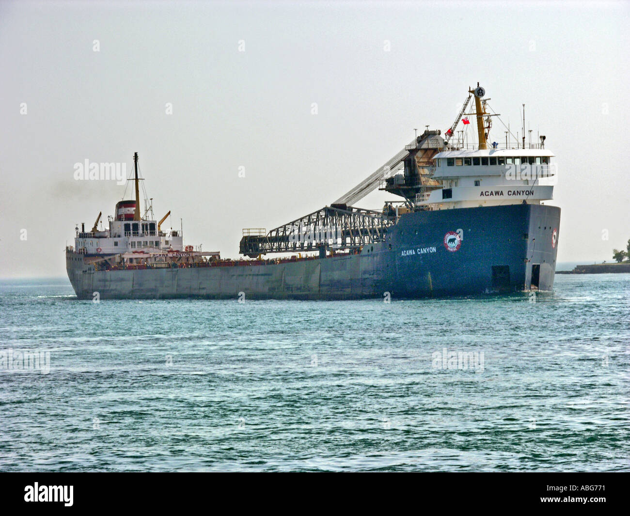 Freighter Shipping on the St Clair River at Lake Huron Michigan Stock ...