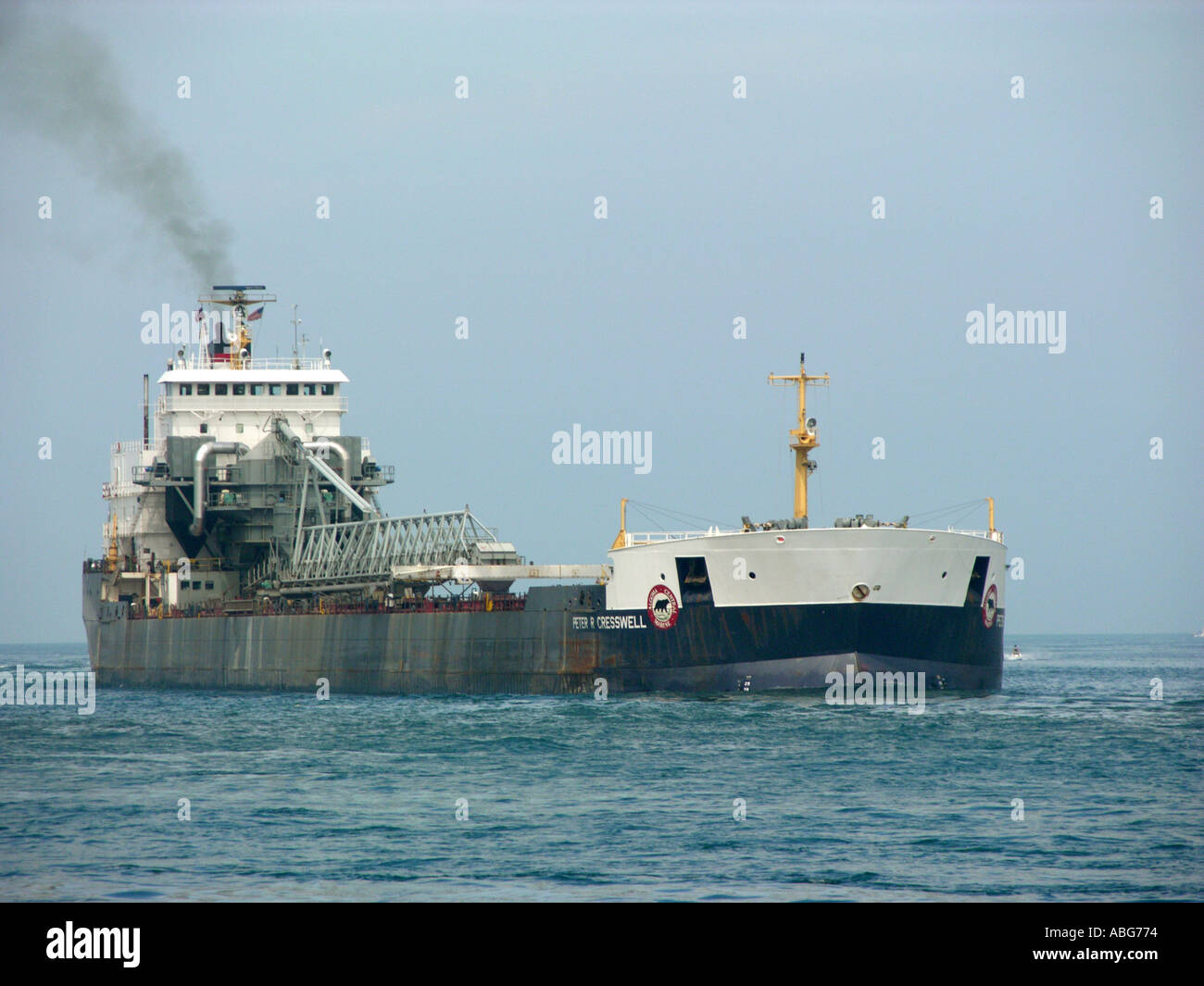 Freighter Shipping on the St Clair River at Lake Huron Michigan Stock ...