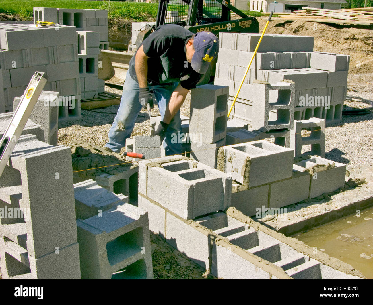 Construction workers lay foundation hi-res stock photography and images ...