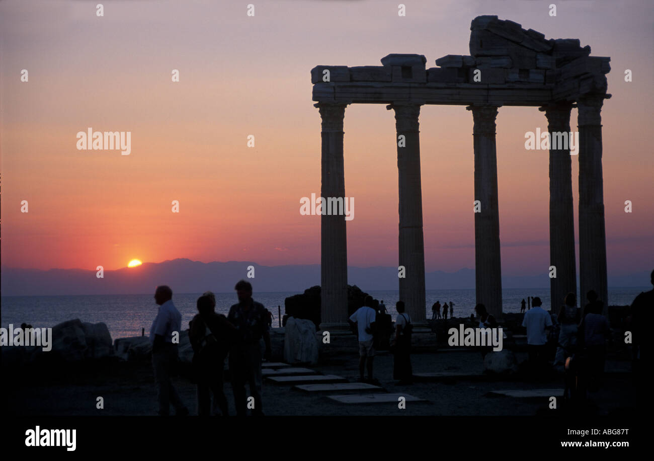 Side Turkey coast of the Mediterranean Sea temple of Apollon and Athena ...
