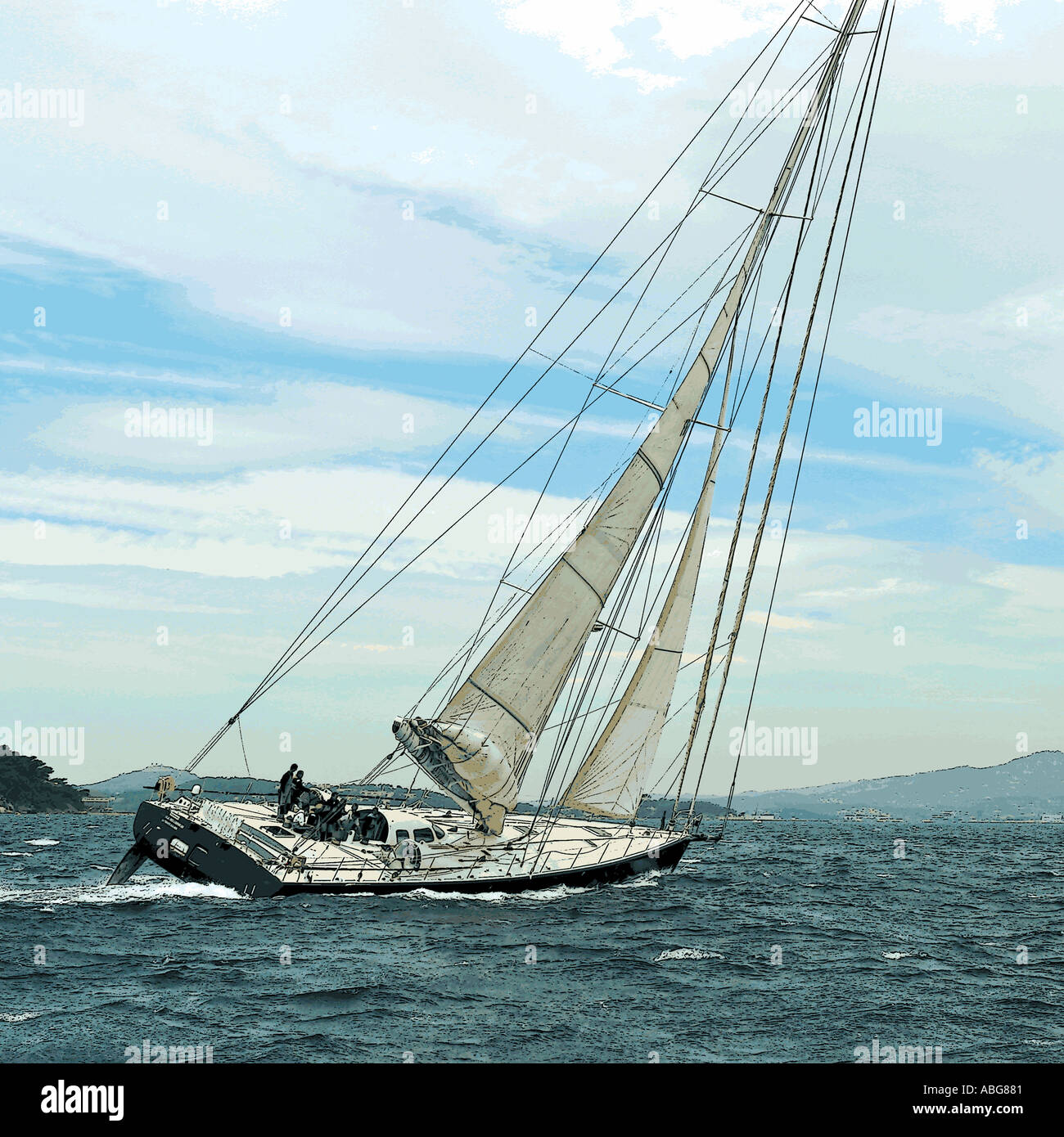 Sailing boat speed sport race sea yachting sailing Stock Photo - Alamy