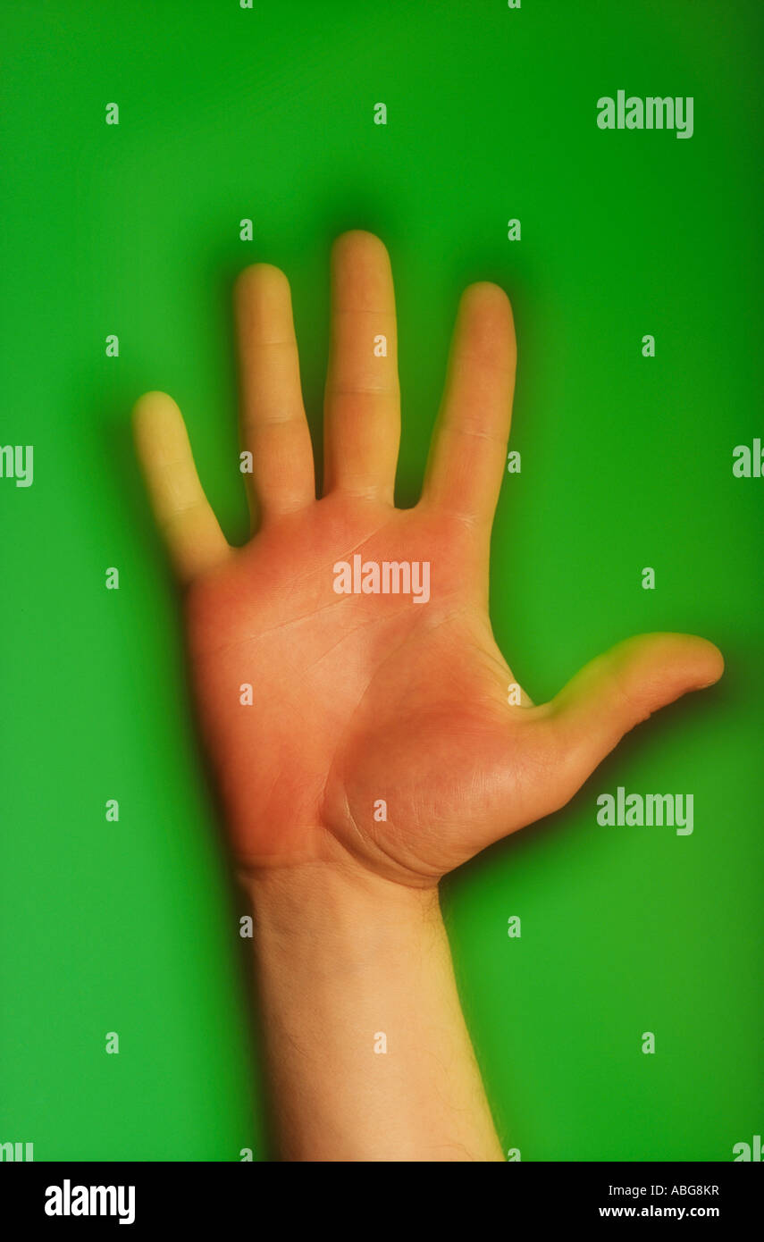 HAND STOP FIVE FINGERS GESTURE CONCEPT Stock Photo - Alamy