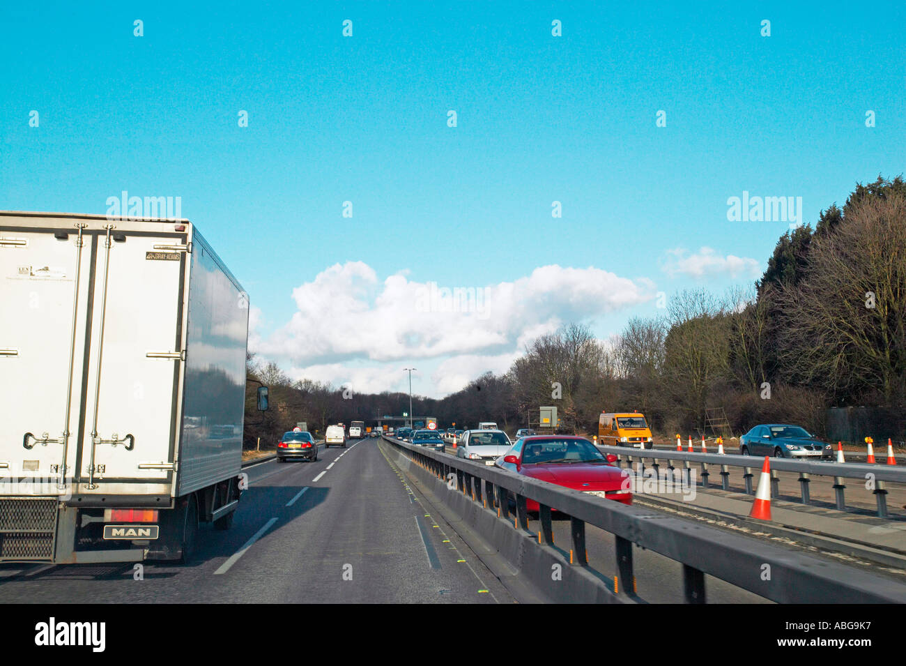Motorway contraflow hi-res stock photography and images - Alamy