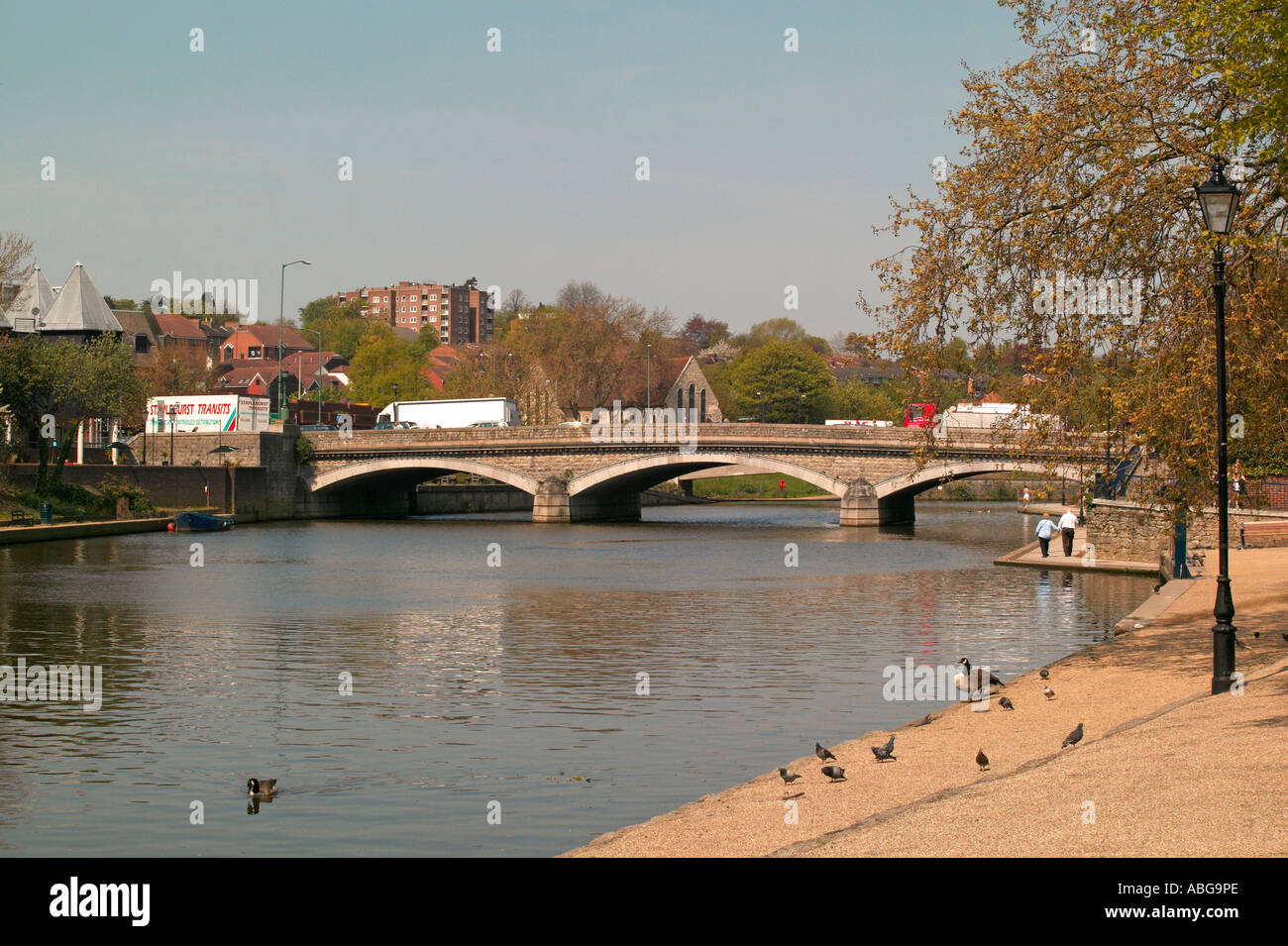 riverside walk maidstone Stock Photo - Alamy