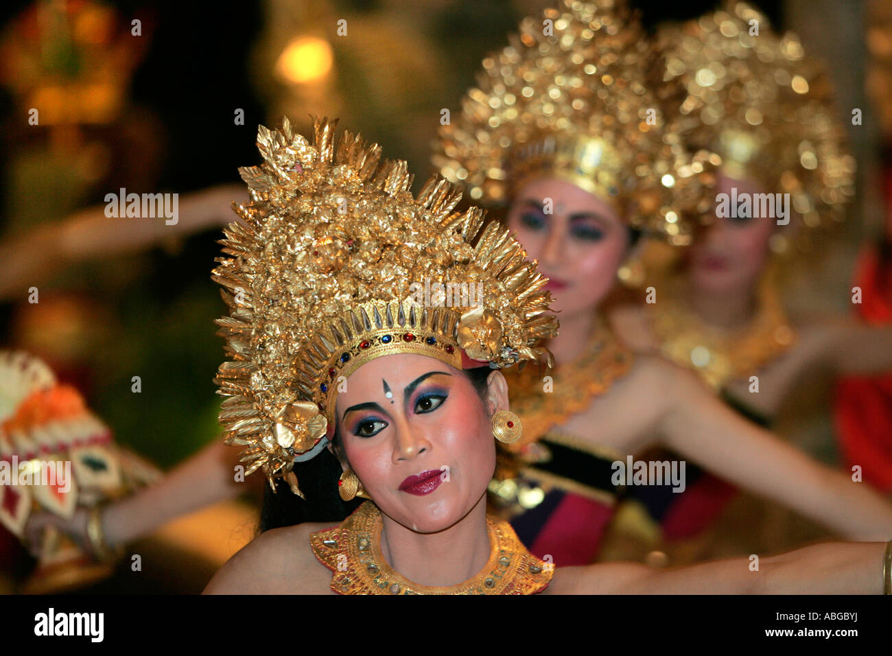Dancer performs traditional Legong dance in Bali, Indonesia Stock Photo ...