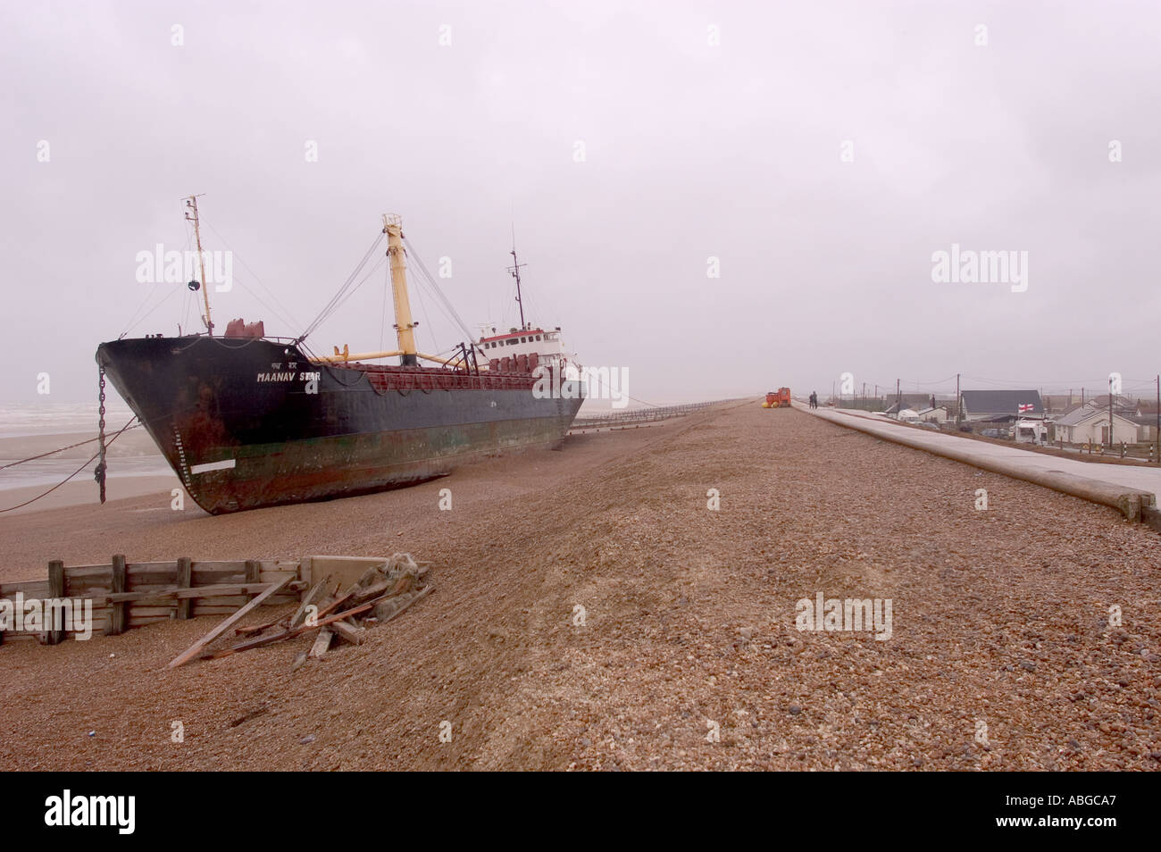 Foundered Ship the Manaav Star on the Beach at Camber Near Rye in East ...
