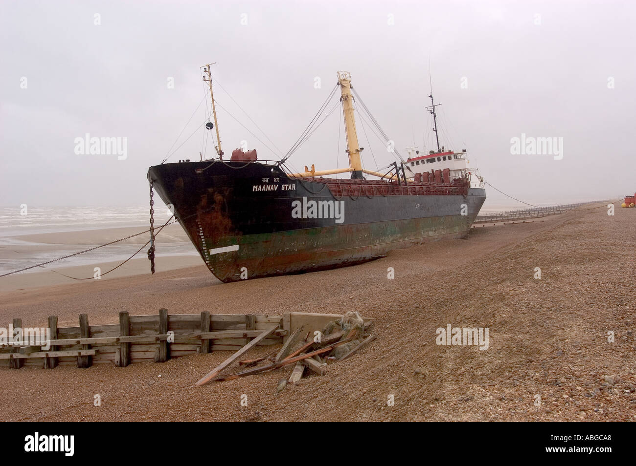 Foundered Ship the Manaav Star on the Beach at Camber Near Rye in East ...