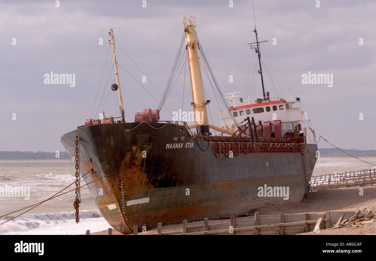 Foundered Ship the Manaav Star on the Beach at Camber Near Rye in East ...