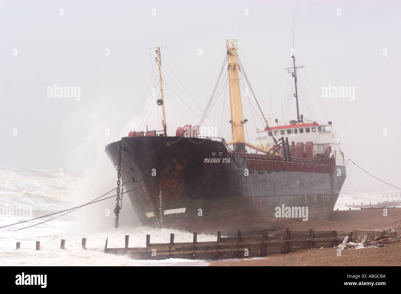 Rough seas still pounding the Foundered Ship the Manaav Star on the ...