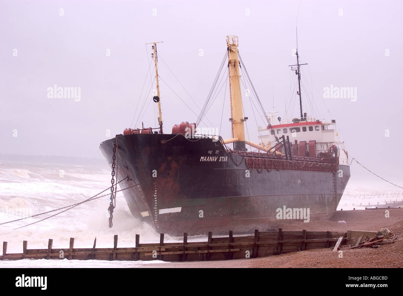 Foundered Ship the Manaav Star on the Beach at Camber Near Rye in East ...