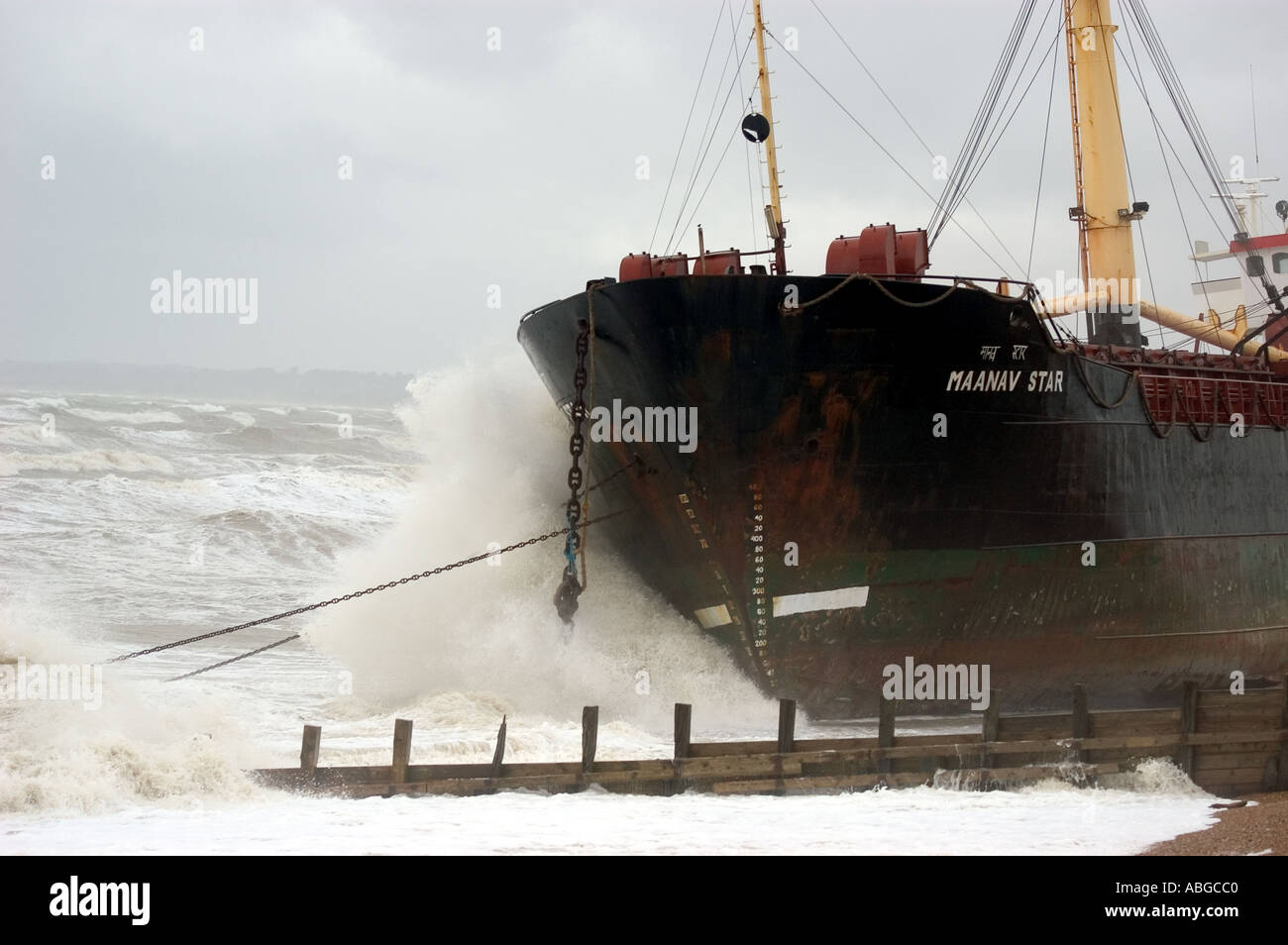 Foundered Ship the Manaav Star on the Beach at Camber Near Rye in East ...