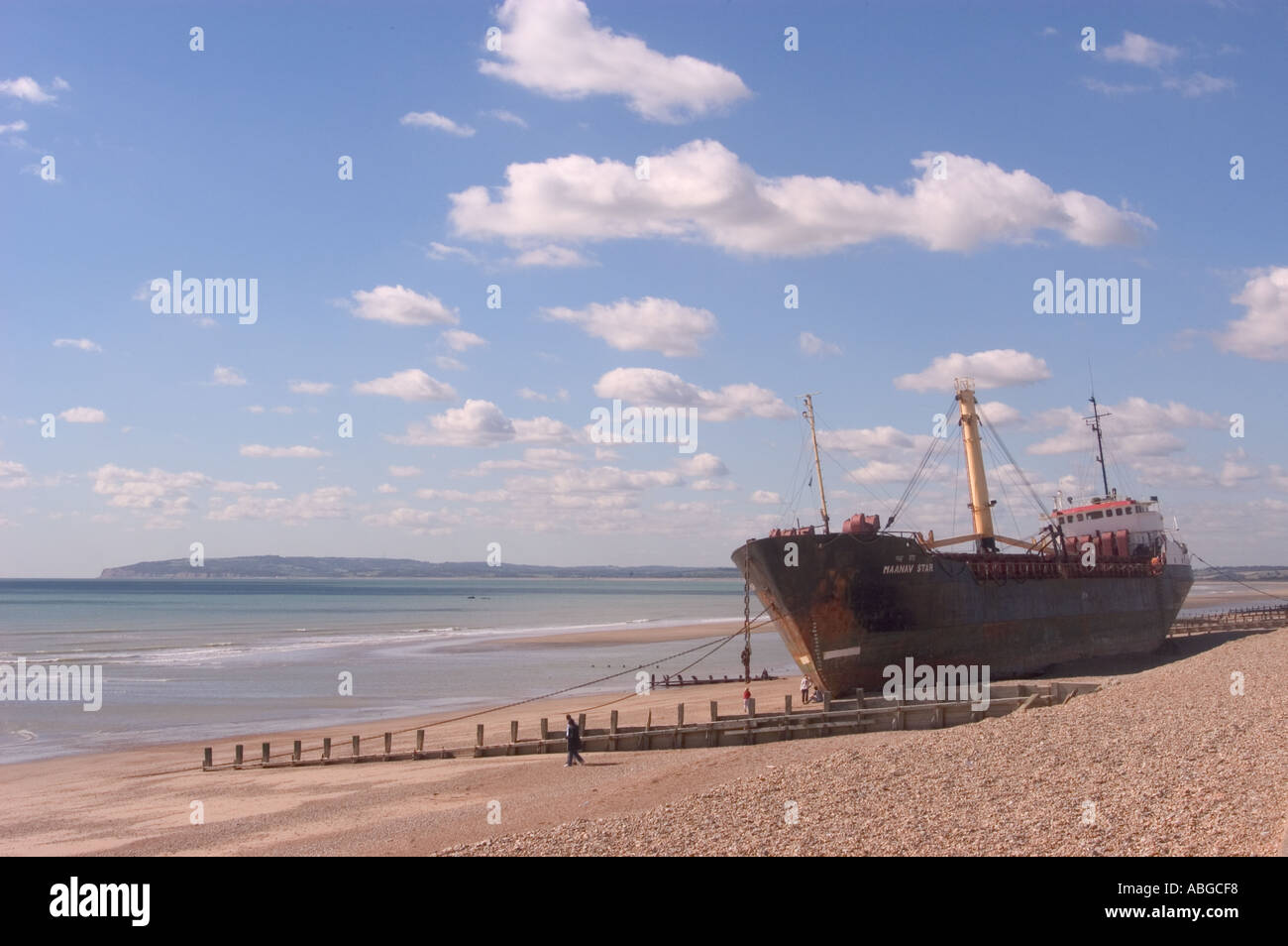 Foundered Ship the Manaav Star on the Beach at Camber Near Rye in East ...
