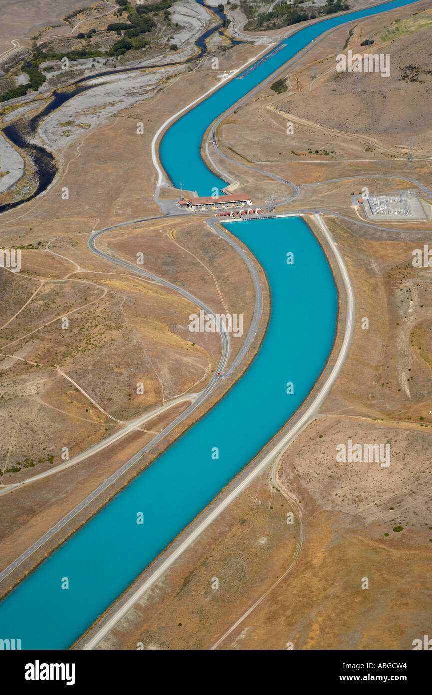 Ohau Canal and Ohau B Power Station near Twizel Mackenzie Country South ...
