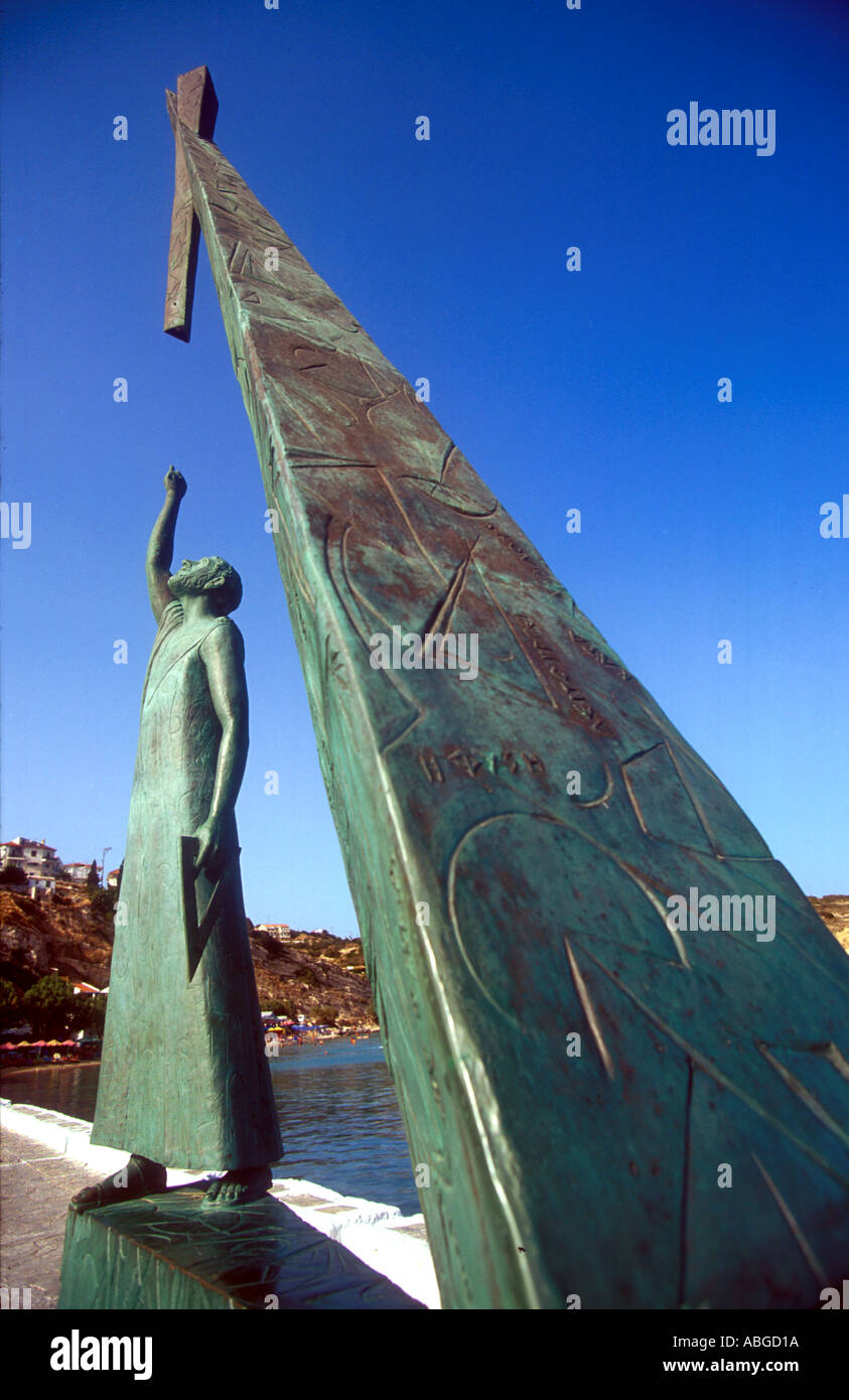 greece northern aegean islands samos the monument to pythagoras in ...