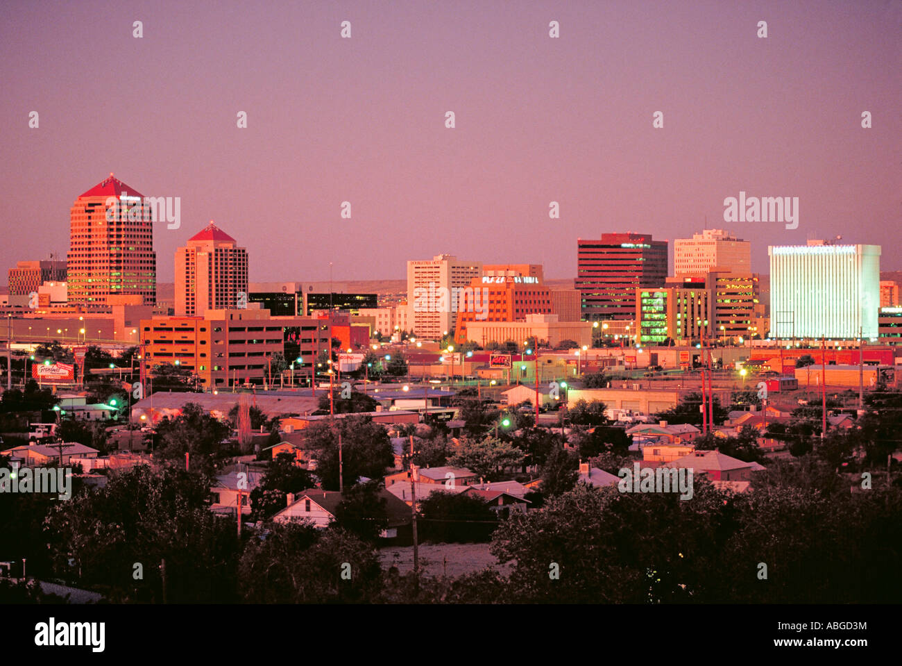 Elk226 1594 New Mexico Albuquerque downtown skyline from east Stock ...