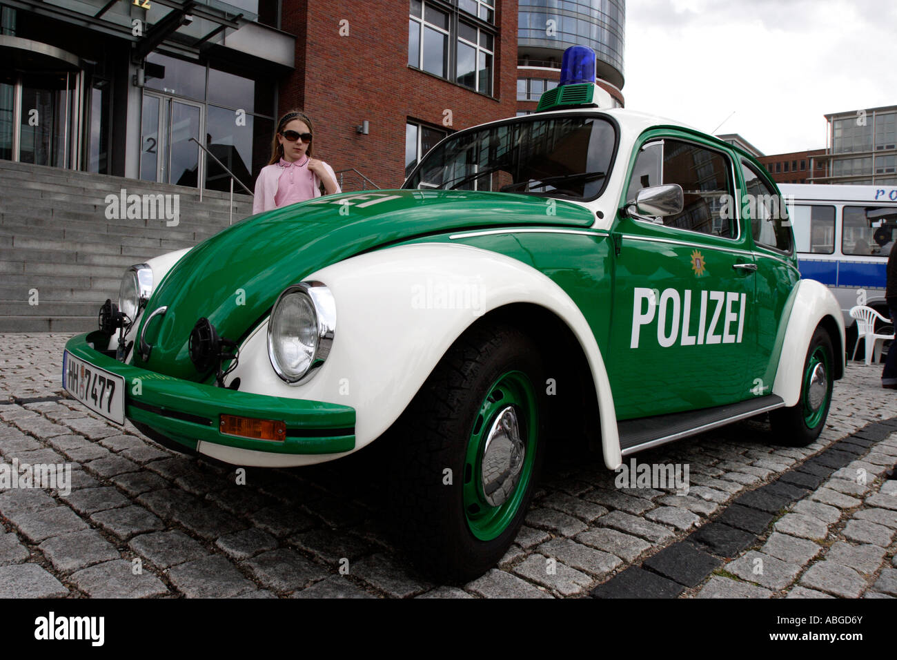 Original Green Volswagen Beetle Police Car is seen in Hamburg, Germany ...