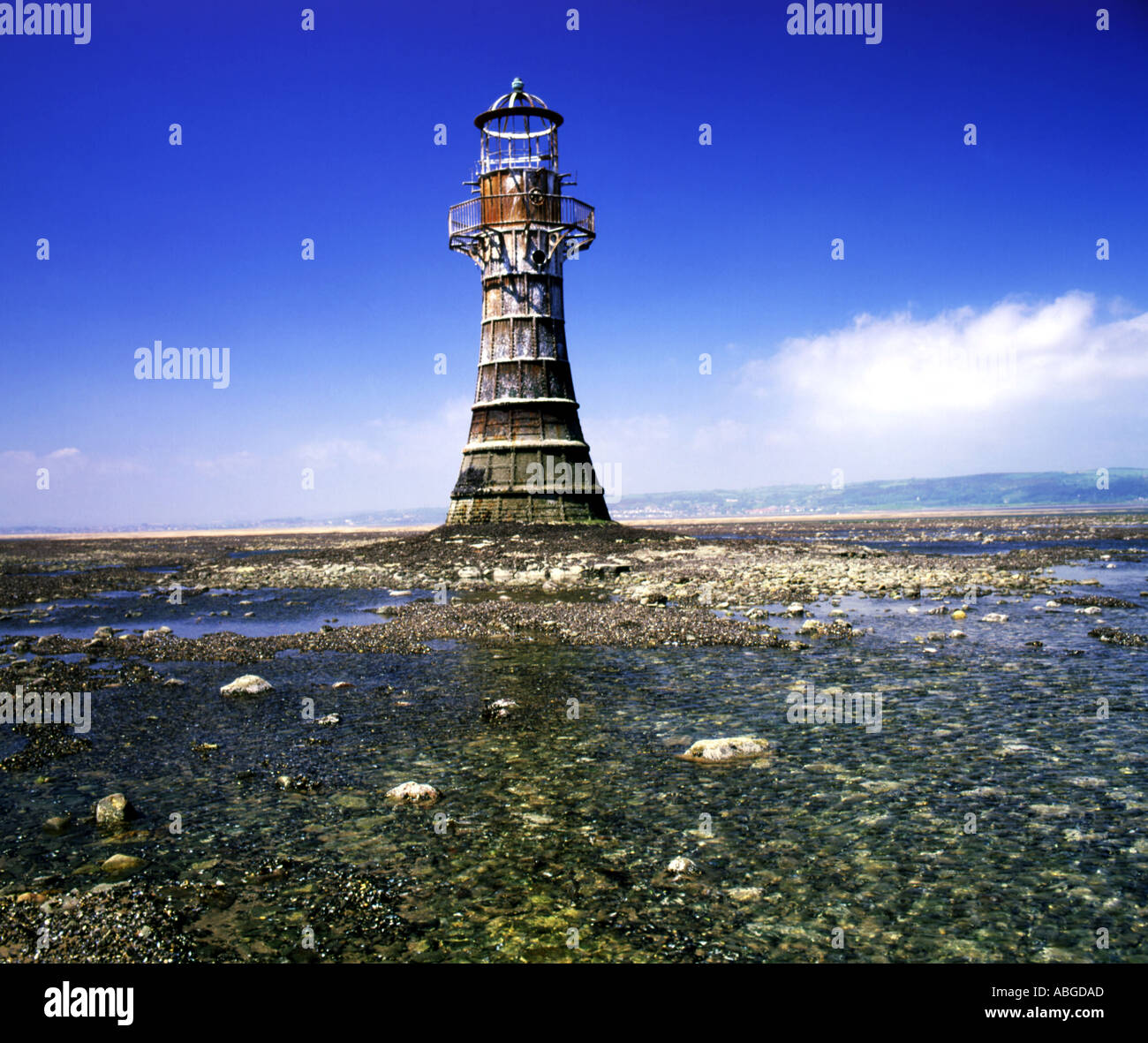 Abandoned Victorian wrought iron lighthouse, Whiteford Point, Gower ...