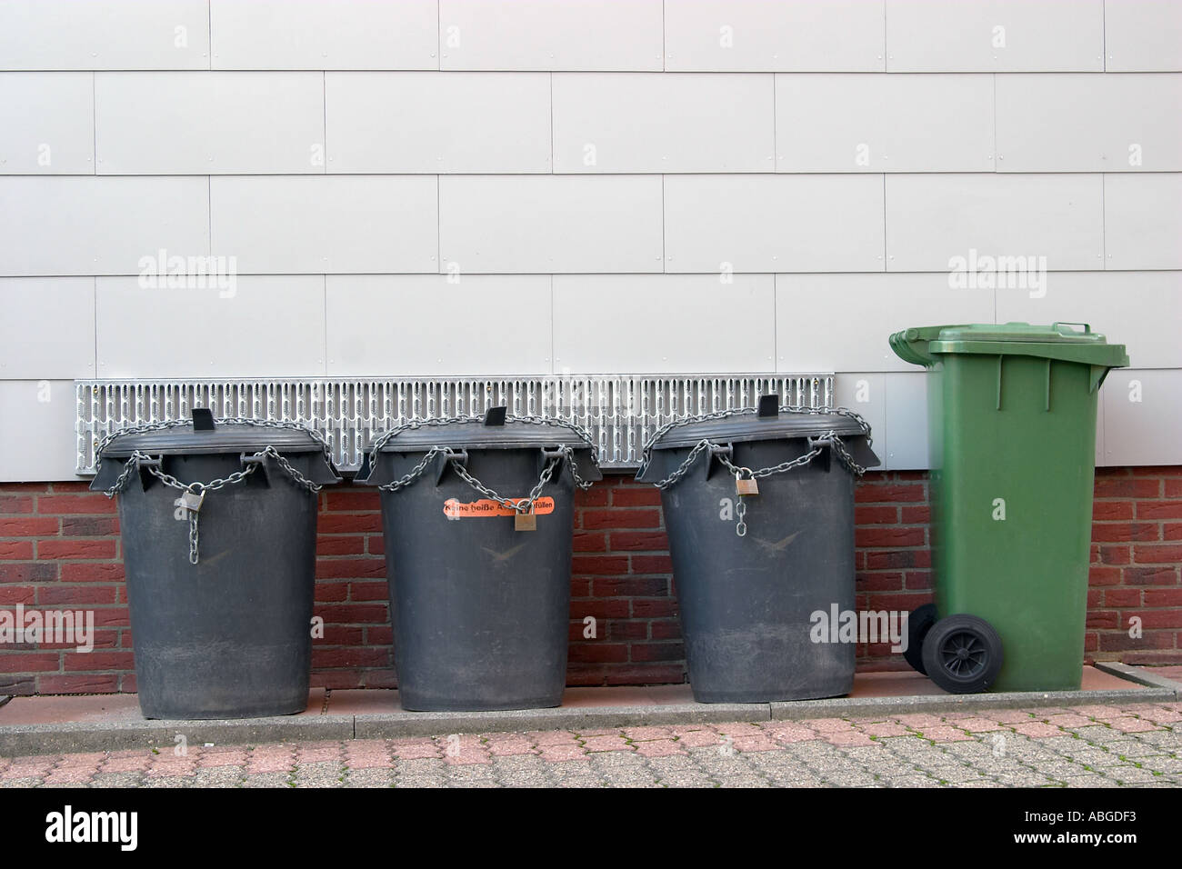 Trash container on a public street in Aachen Germany Stock Photo - Alamy