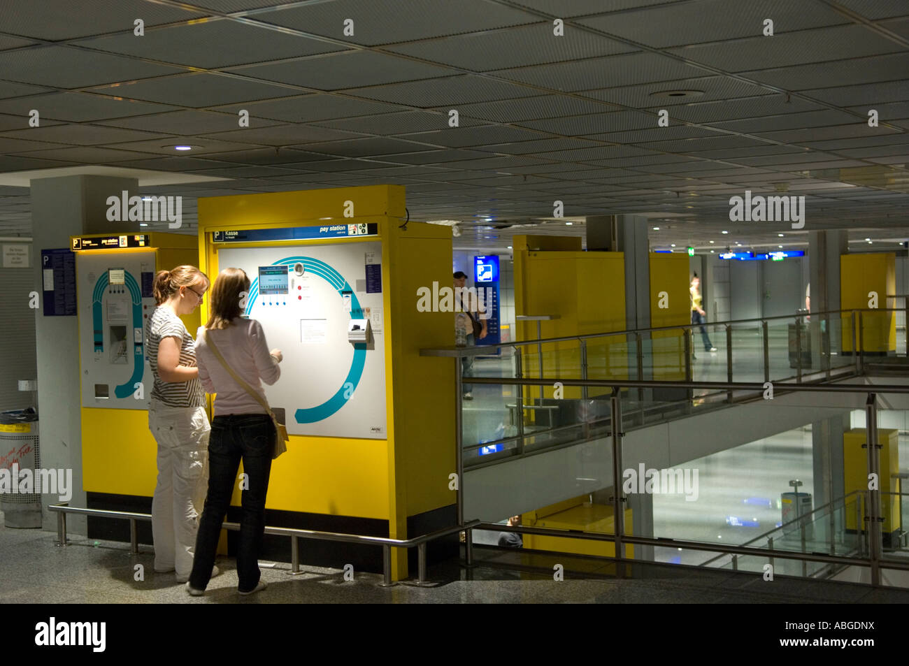 Customers at parking vending machine, airport, Germany Stock Photo - Alamy