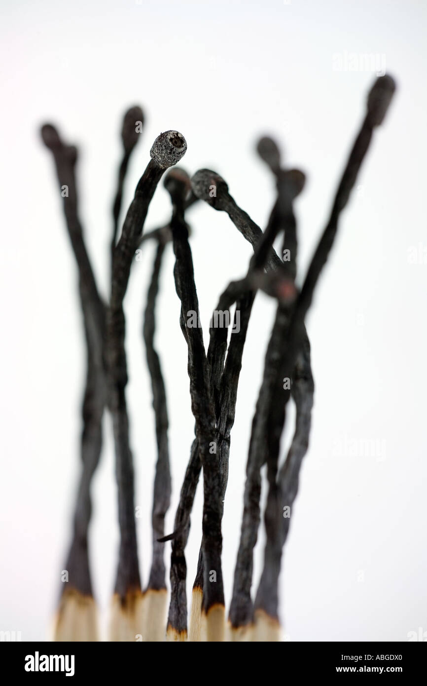 Used burnt out dead matches Stock Photo - Alamy