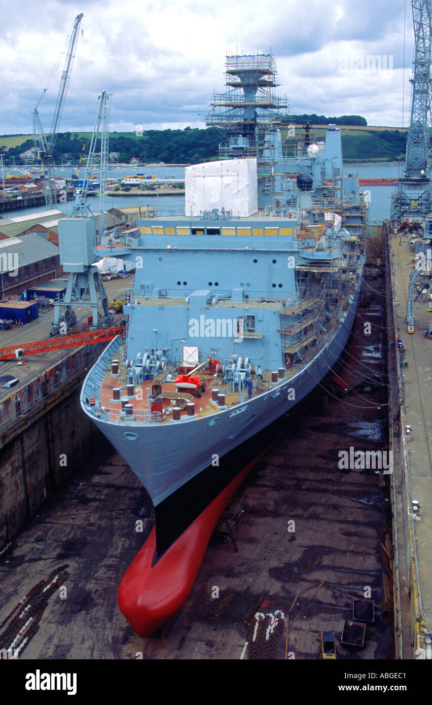 British Royal Fleet Auxiliary ship Fort Victoria A387 being refitted in ...