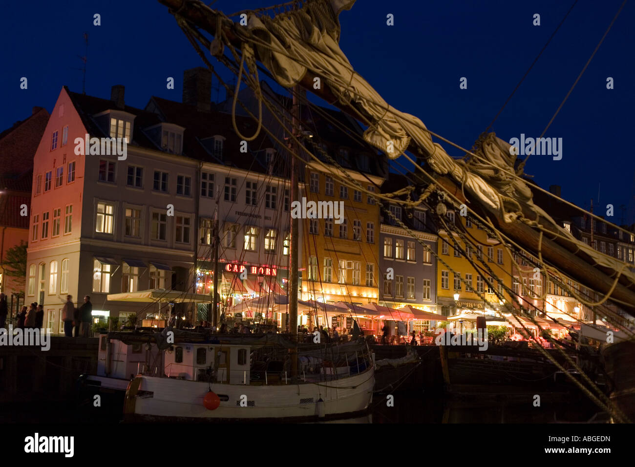 New Harbour at Night Stock Photo - Alamy
