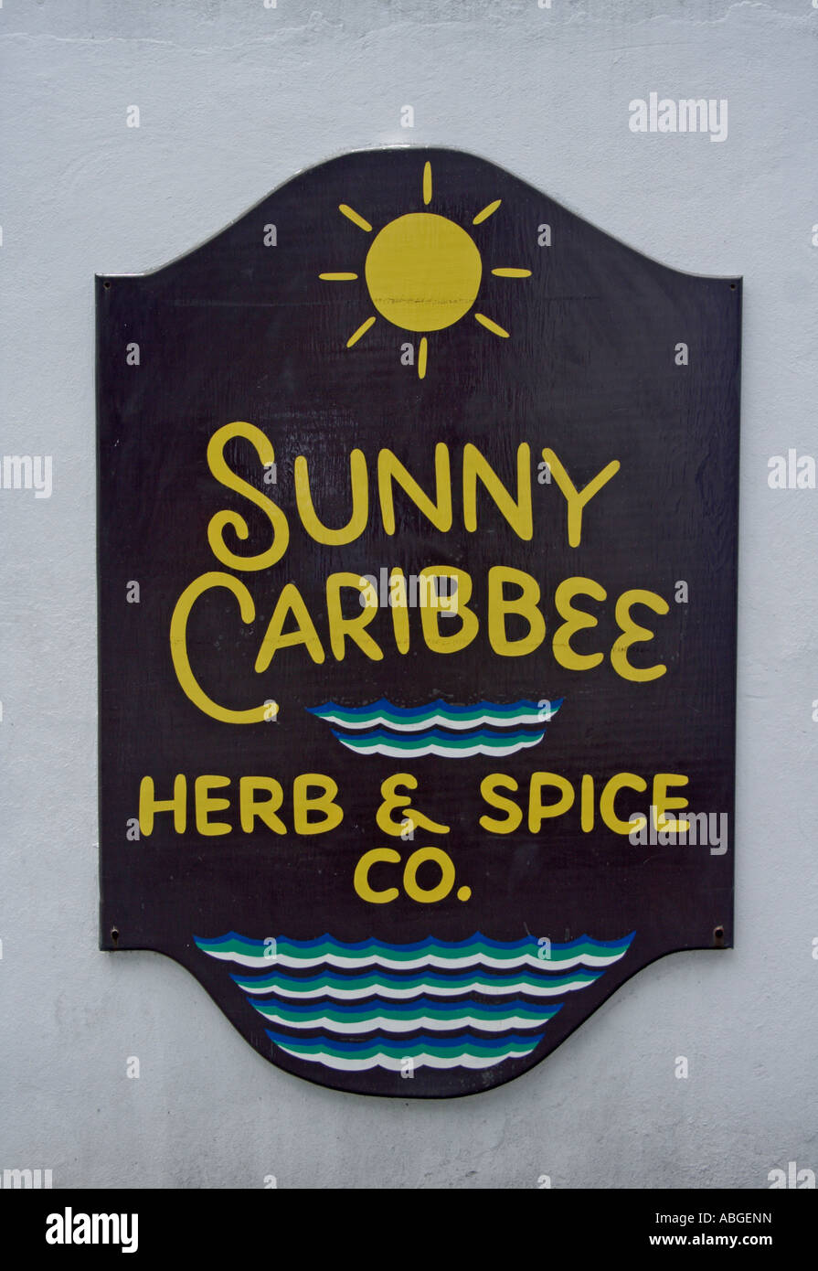 Sunny Caribbee Retail Sign Stock Photo - Alamy
