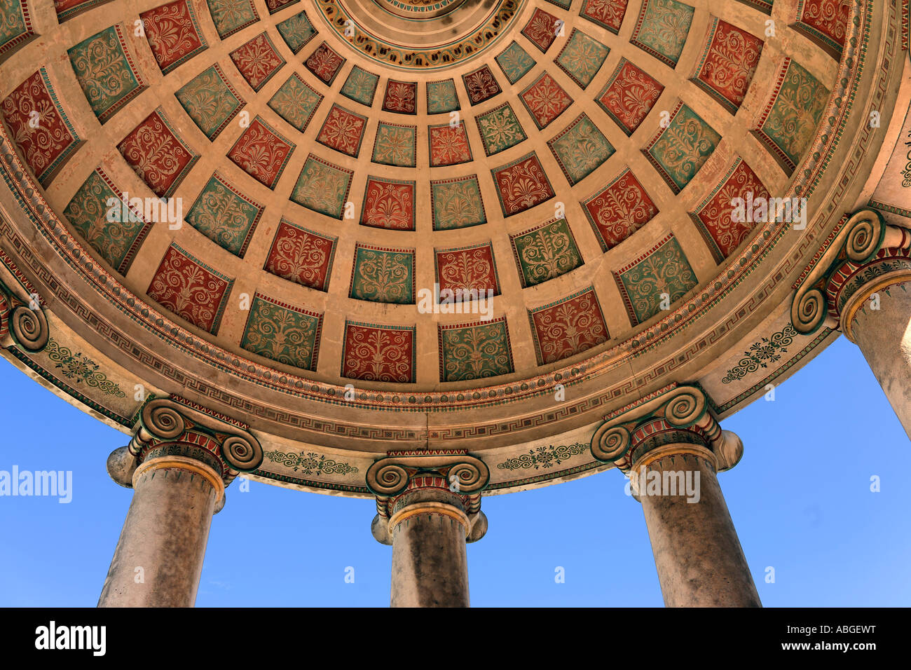 Ceiling of the monopteros (Roman temple) in the English Garden, Munich ...