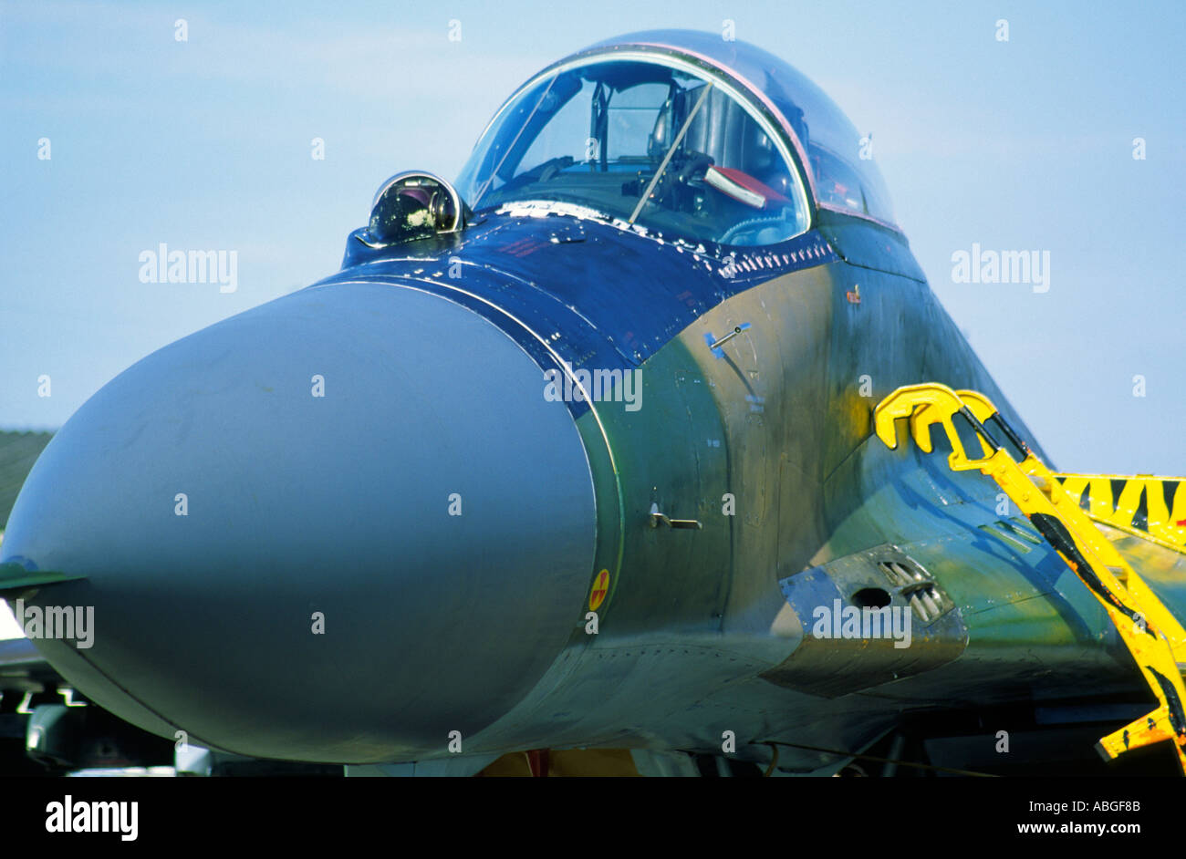 Nose and canopy of Mig 29 aircraft of the Czech Airforce Stock Photo ...