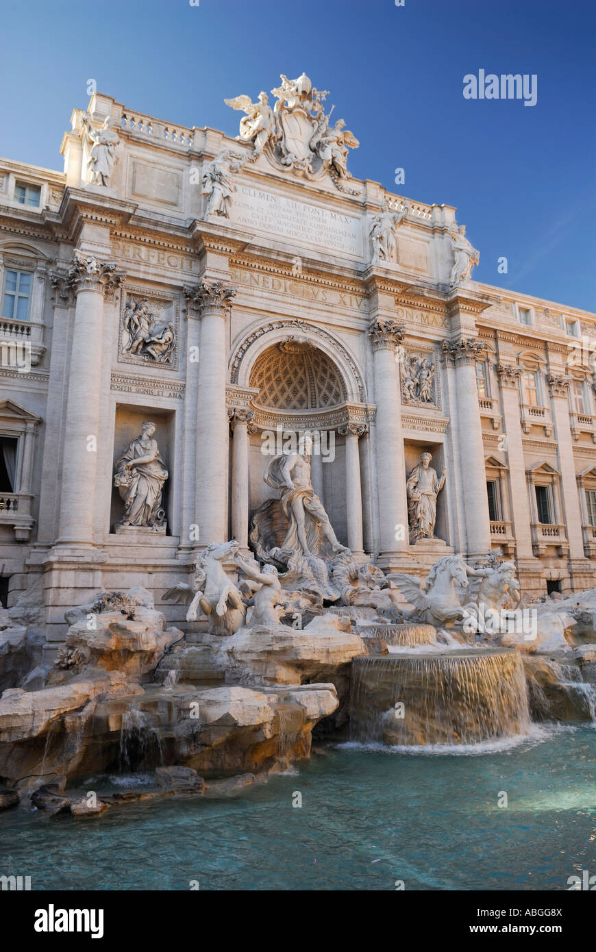 Baroque sculptures at Trevi fountain in Rome Italy Stock Photo - Alamy