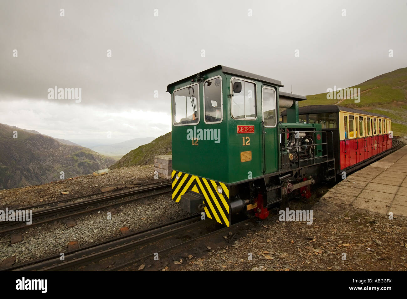 George Snowdon mountain railway train Stock Photo - Alamy