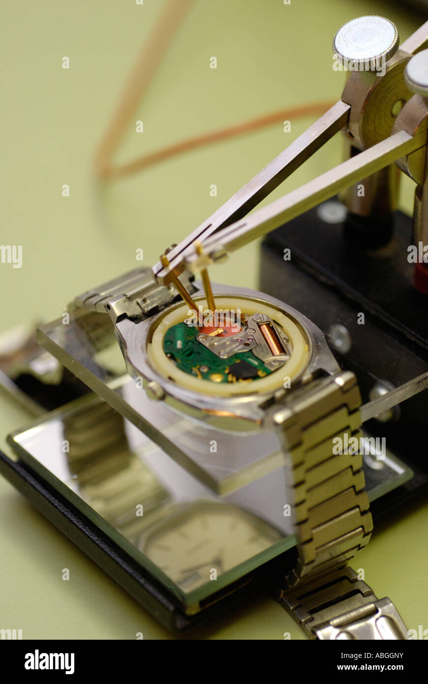 Measuring electric voltage of a quartz wristwatch Stock Photo - Alamy