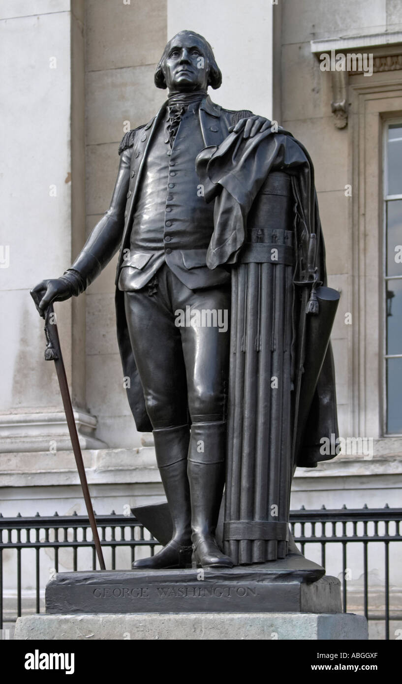Statue of George Washington Trafalgar Square London England Stock Photo ...
