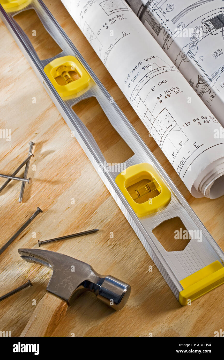 Still life of carpentry tools Stock Photo - Alamy