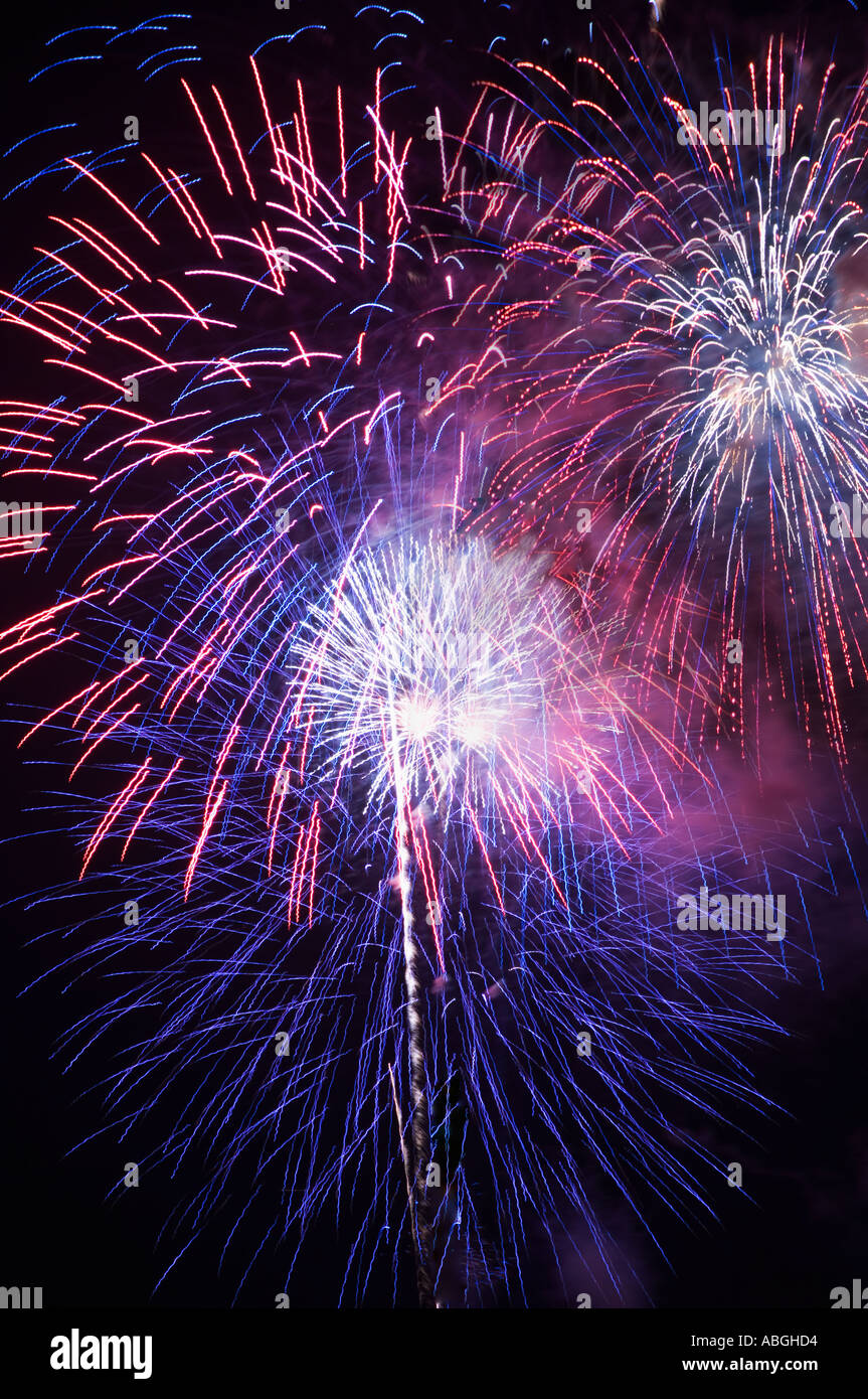 Fireworks in the night sky Stock Photo - Alamy