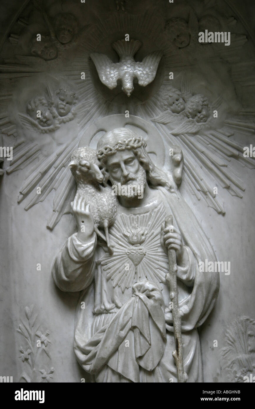 Relief carving of Moses in Bayeux Cathedral Normandy France Stock Photo ...